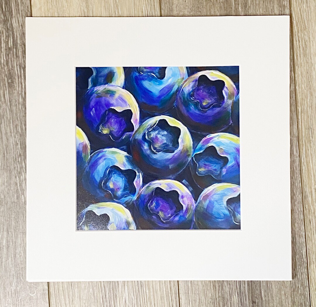 Blueberry 8x8 Print in 12x12 Mat Frame - Etsy