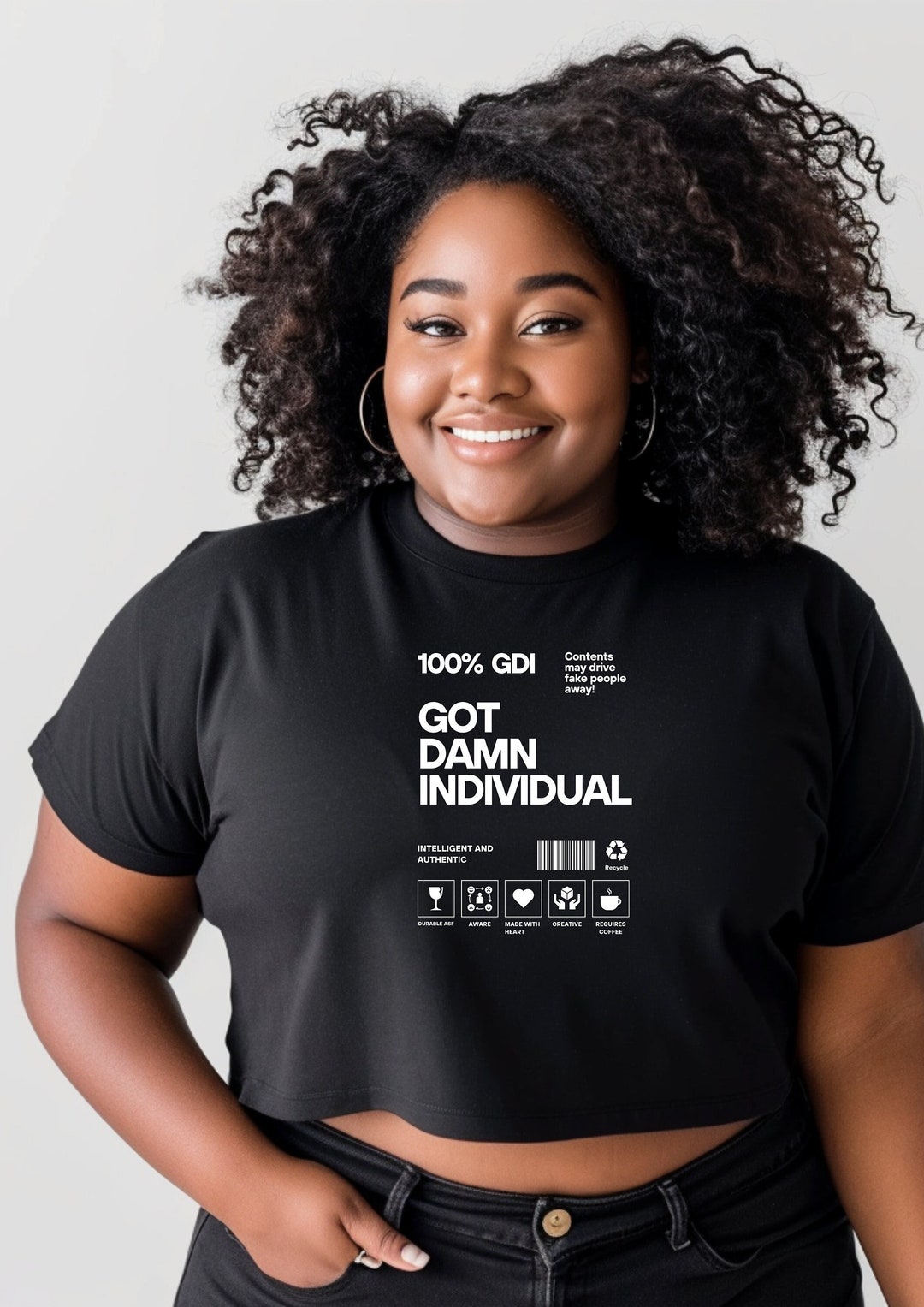 100% GDI Champion Women's Heritage Cropped T-shirt - Etsy