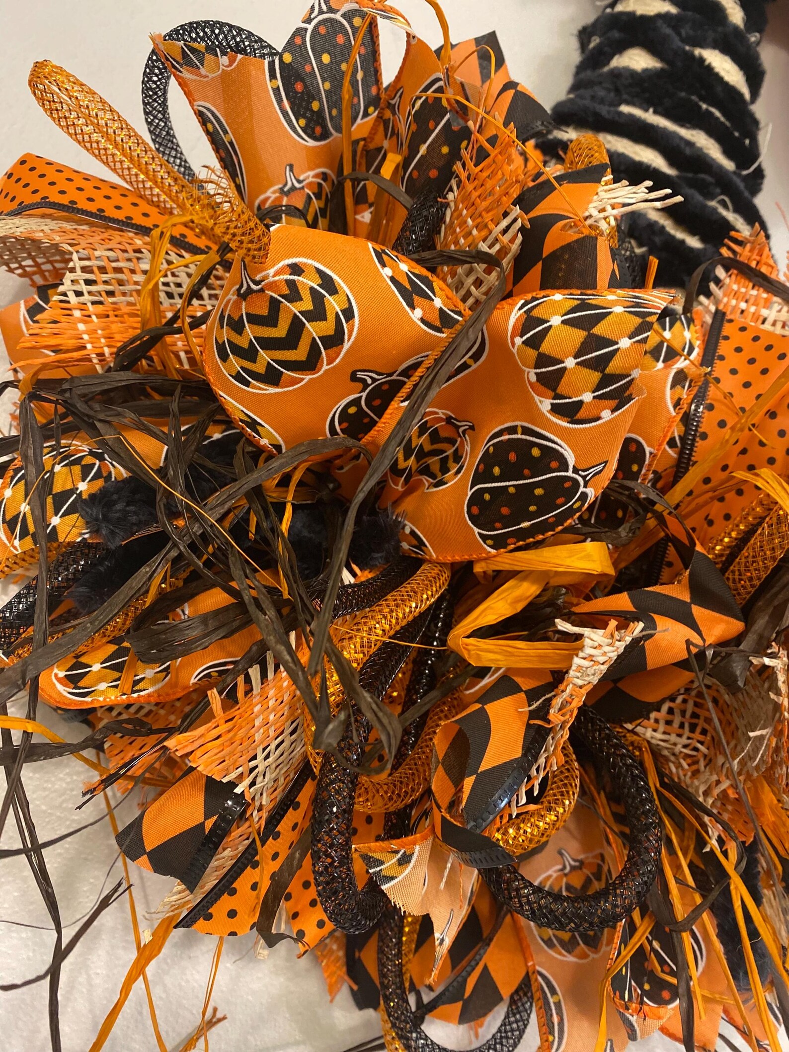 Pumpkin Orange and Black Halloween Hat Wreath - Etsy