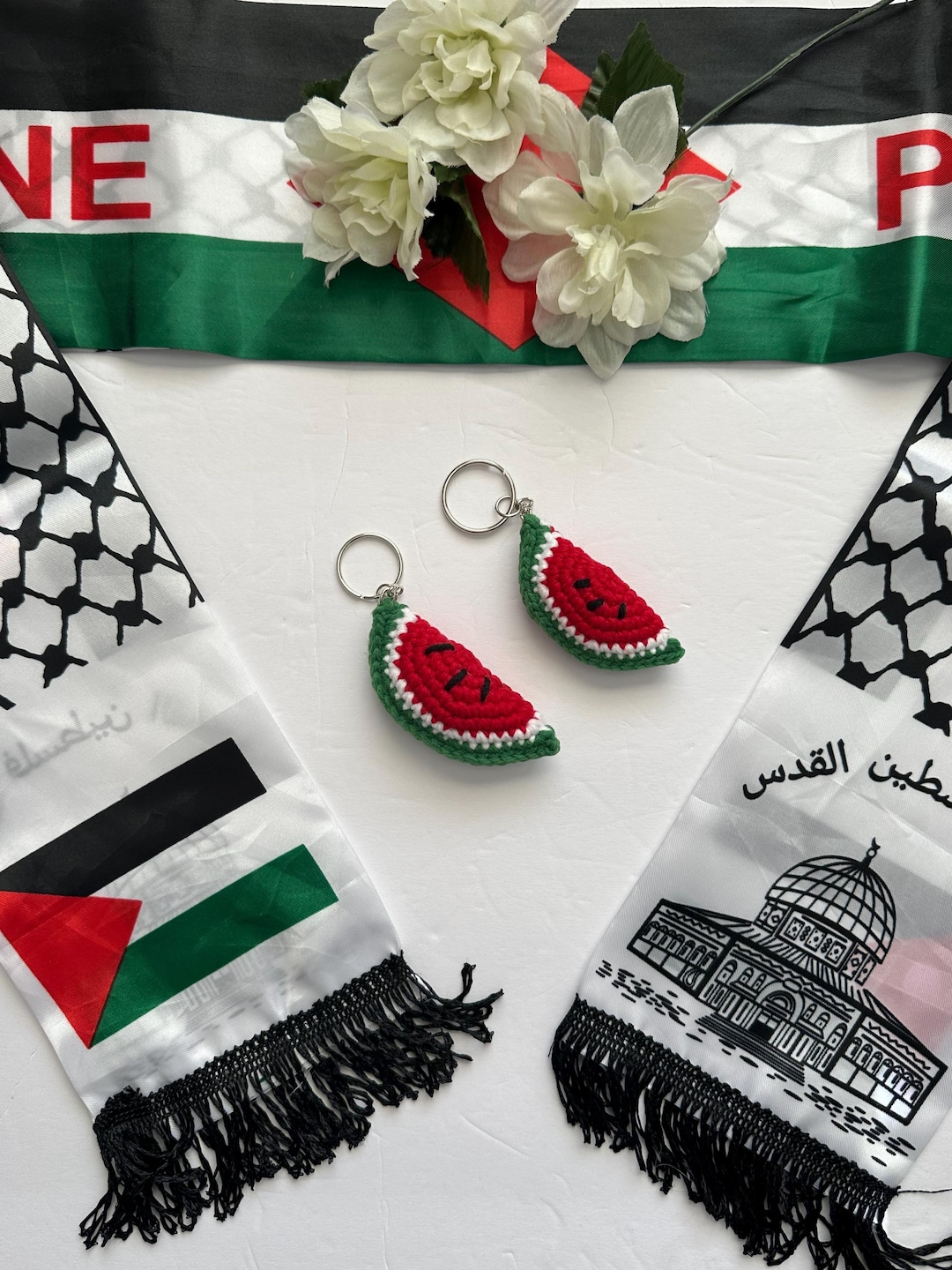 Watermelon Palestine Crochet Keychain - Etsy