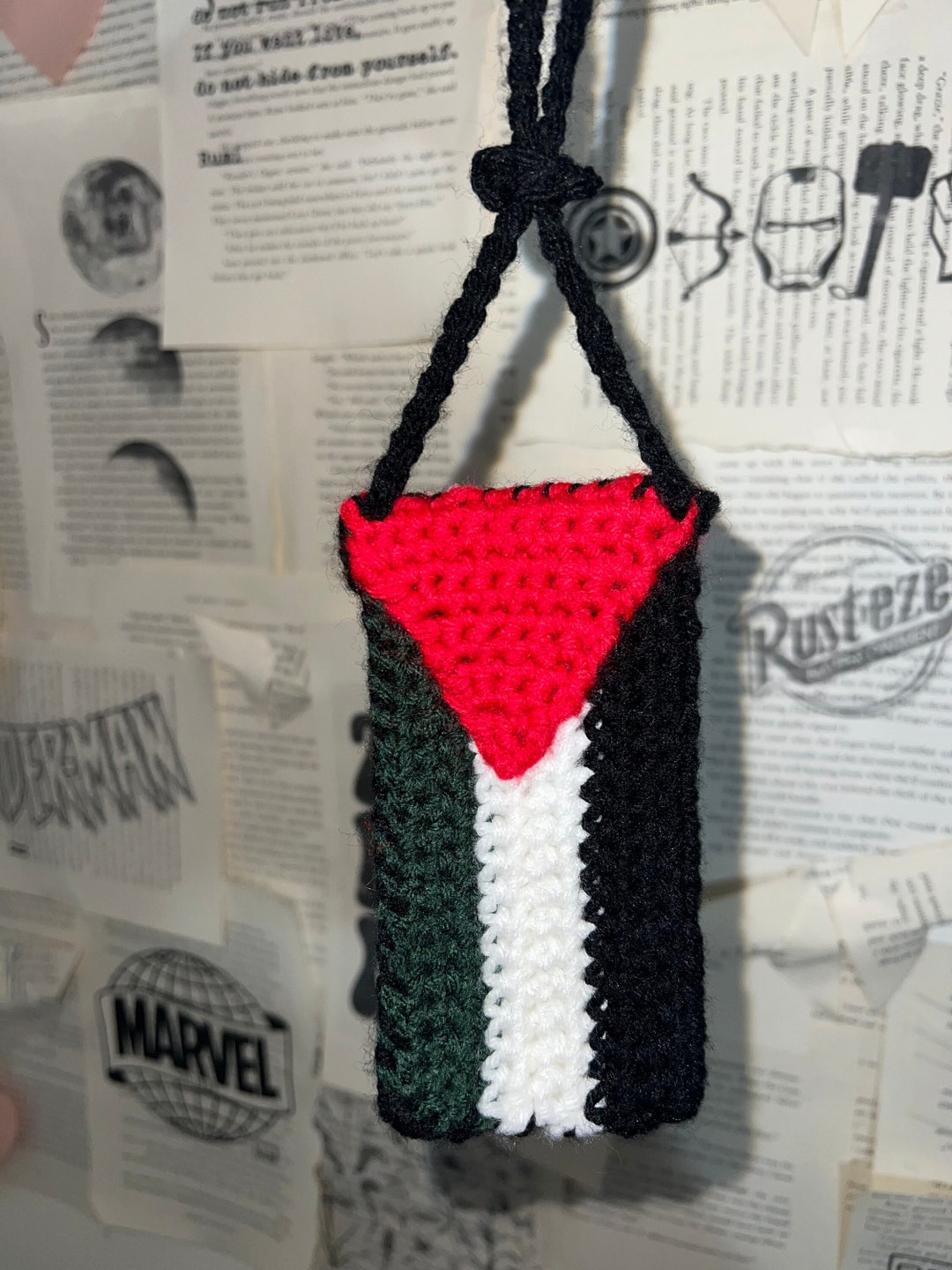Palestine Flag Crochet Car Hanger - Etsy