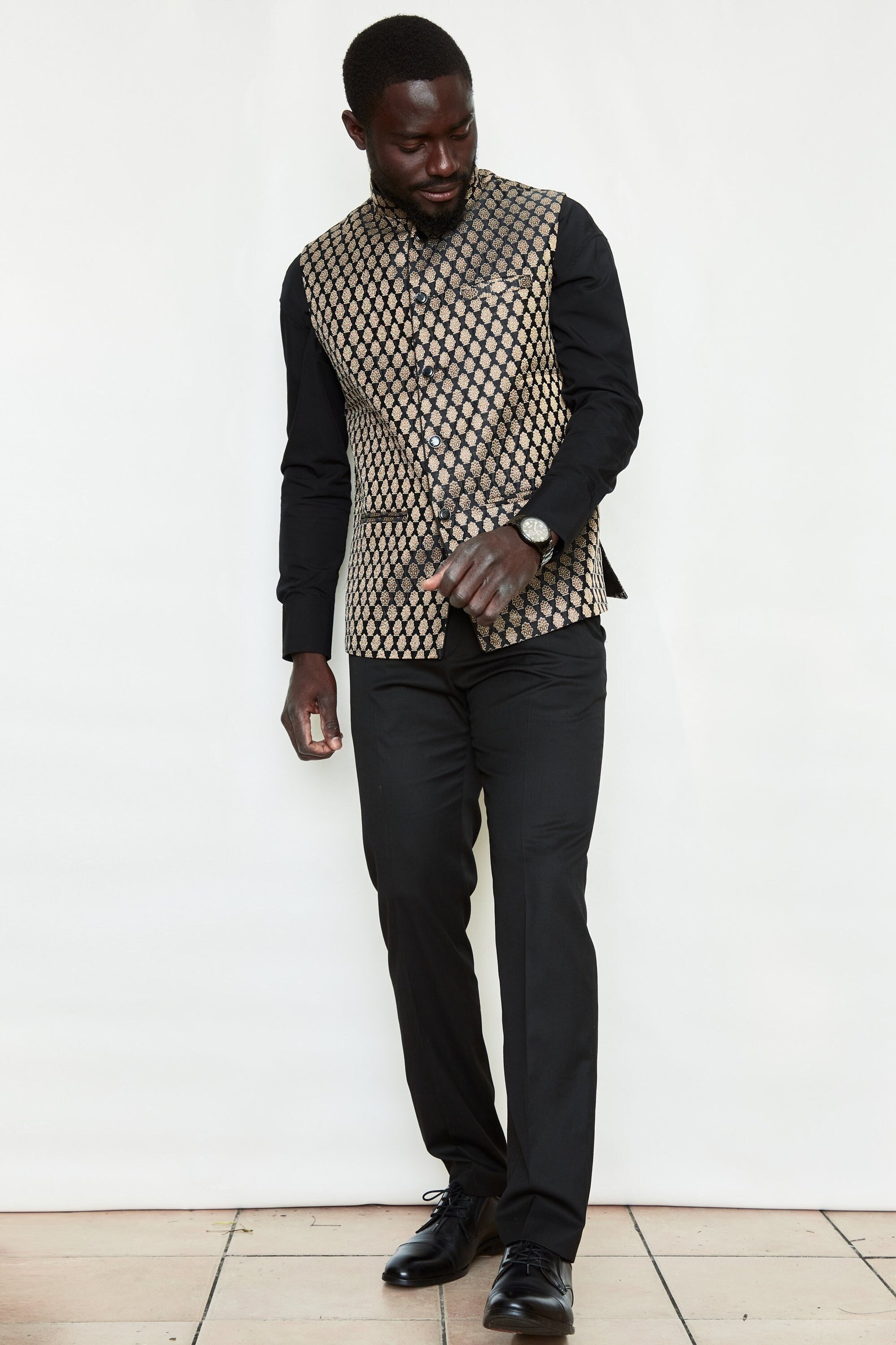 Honeyfeinated Noble Knight Brocade Silk Formal Jacket Vest, Classic ...