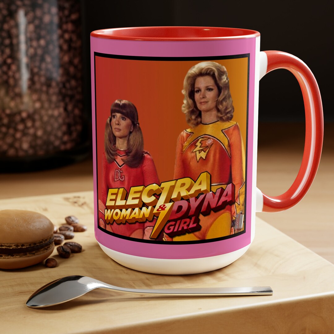 15oz. Electra Woman Saturday Morning Kids Show 70s Two-tone Coffee Mugs ...