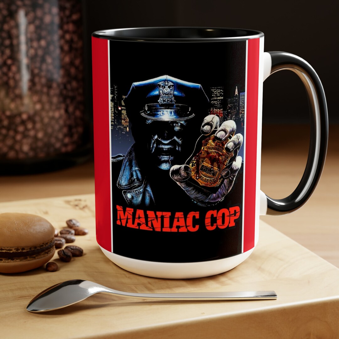 15oz. Maniac Cop 80s Horror Killer Cop Movie Strange Tales Two-tone ...