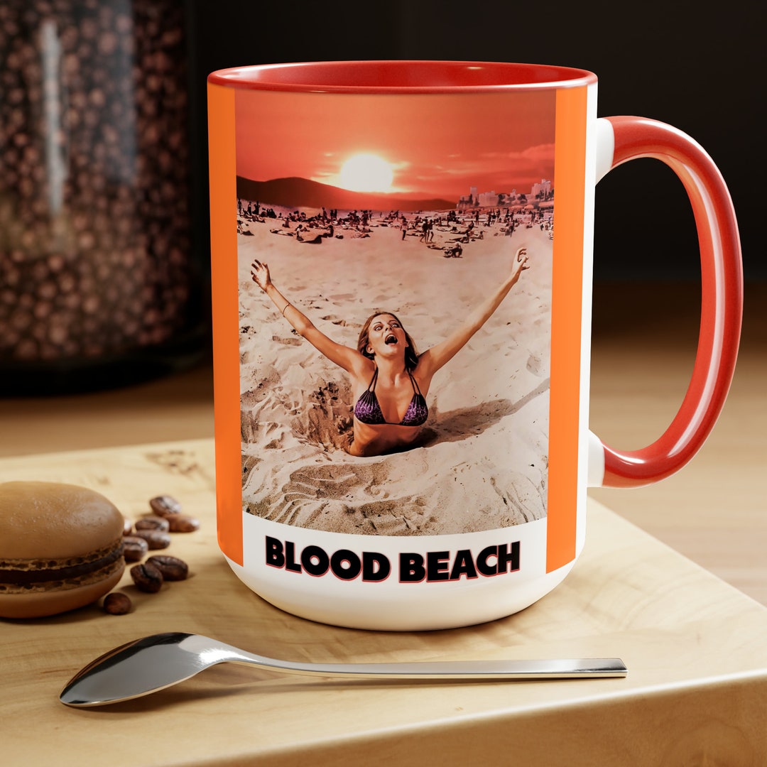Blood Beach 80s Horror Film Killer Sand Two-tone Coffee Mugs, 15oz - Etsy