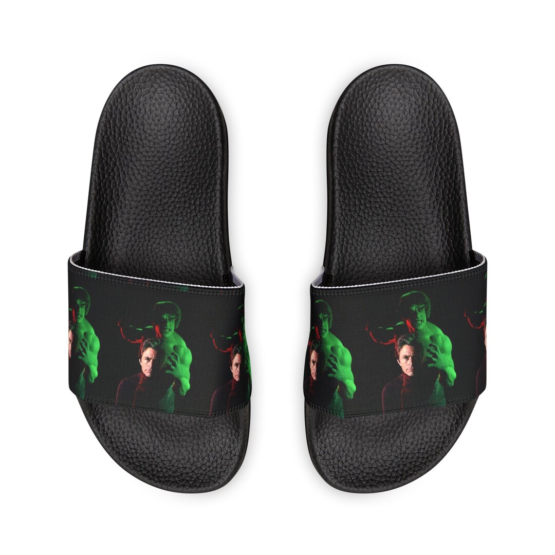 Incredible Hulk Tv Show Men's PU Slide Sandals Lou Ferrigno Bill Bixby ...