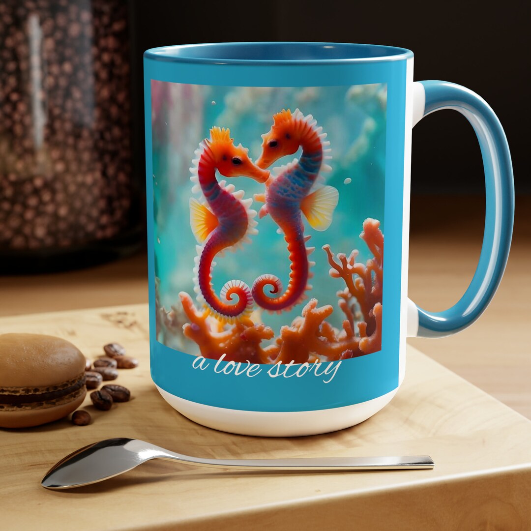 Two Sea Horses A Love Story Two Sea Horses in Love Valentines Day Gift ...