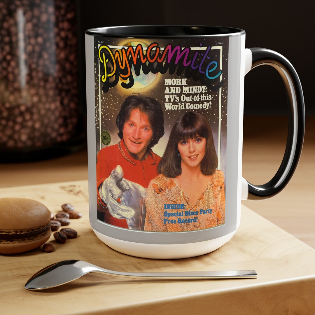 Dynamite Magazine 70s Tv Mork and Mindy Robin Williams Two-tone Coffee ...