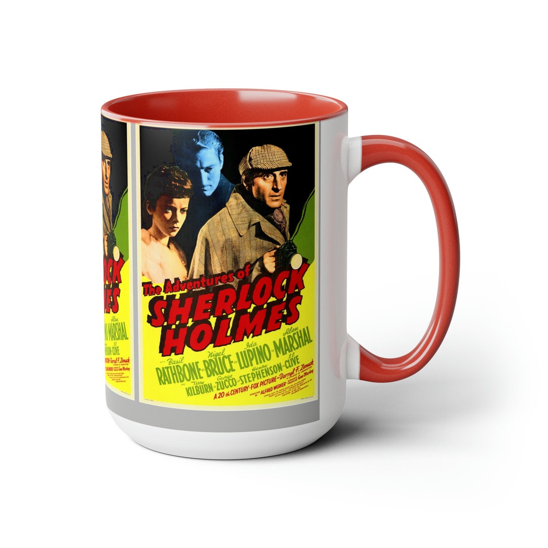 15oz. Adventures of Sherlock Holmes Basil Rathbone Two-tone Coffee Mugs ...