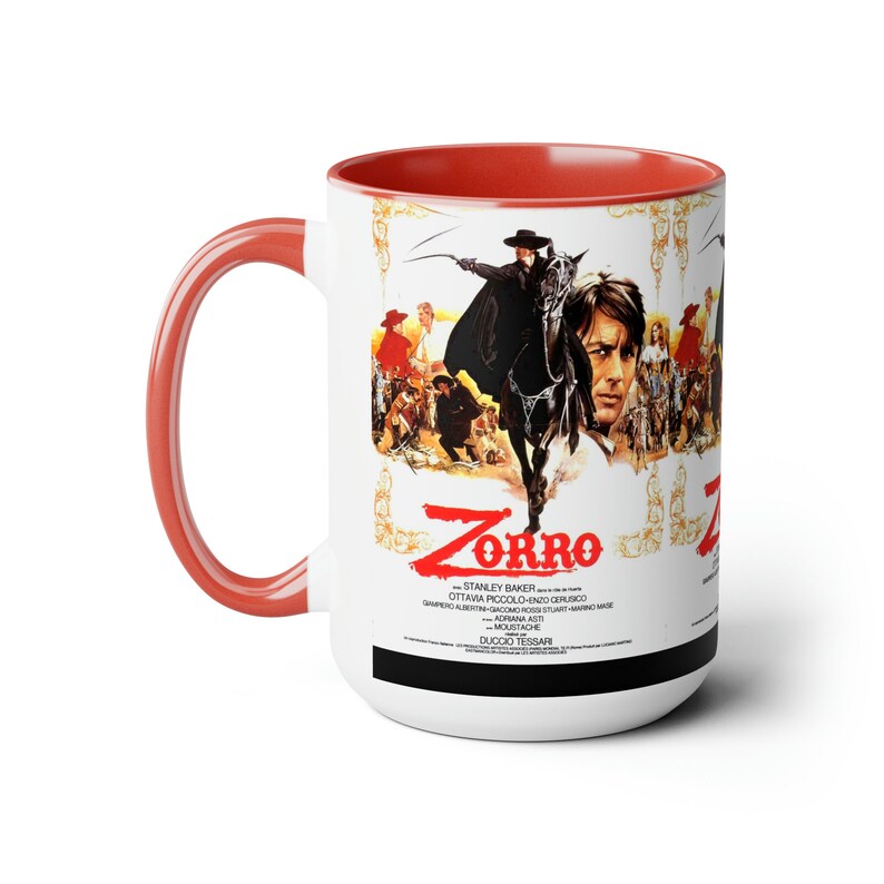 15oz. Zorro Alain Delon 70s Zorro Version Two-tone Coffee Mugs, 15oz - Etsy