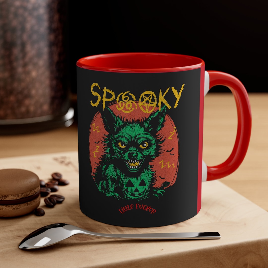 Scary Little Dog Horror Dog Devil Dog His Hersaccent Coffee Mug, 11oz ...
