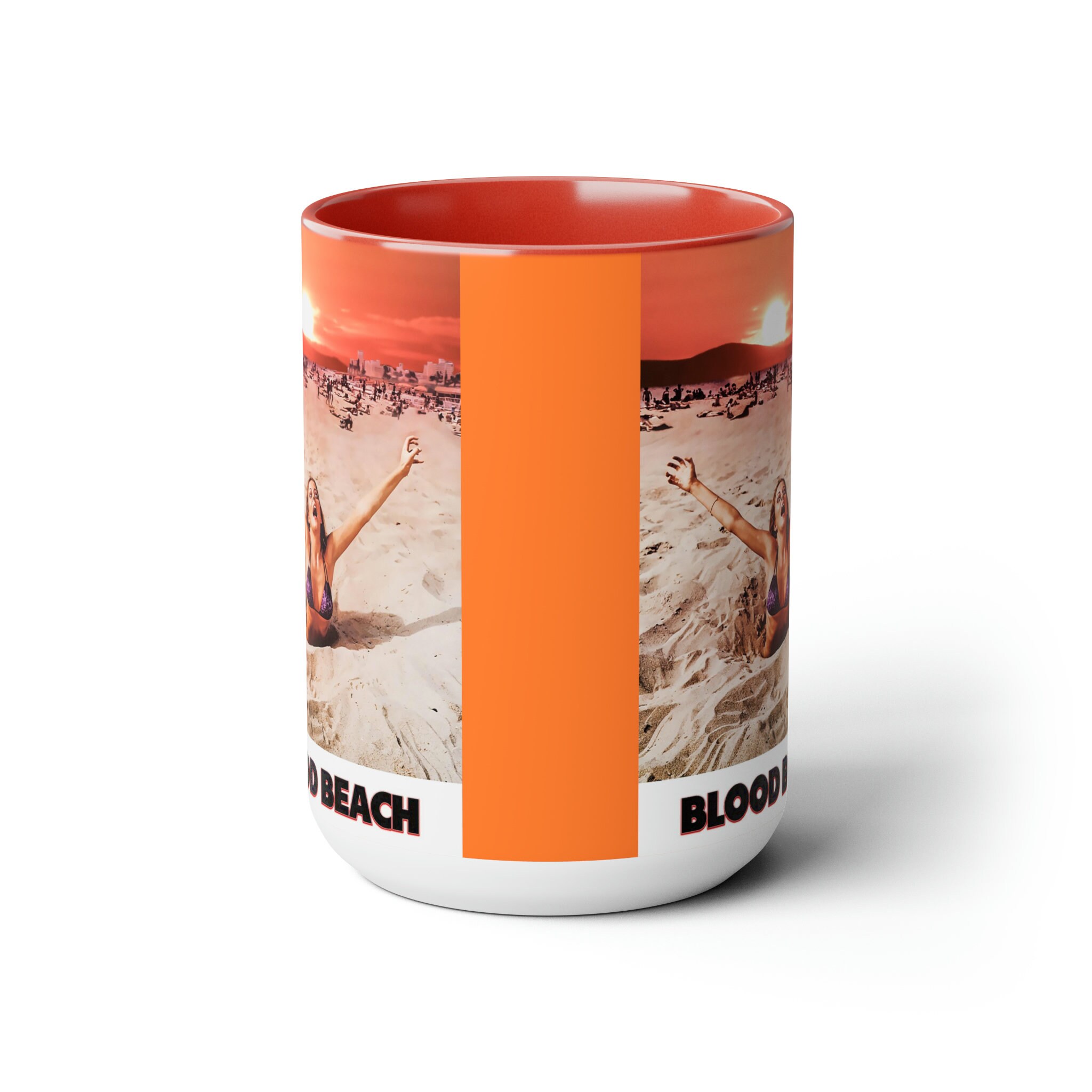 Blood Beach 80s Horror Film Killer Sand Two-tone Coffee Mugs, 15oz - Etsy