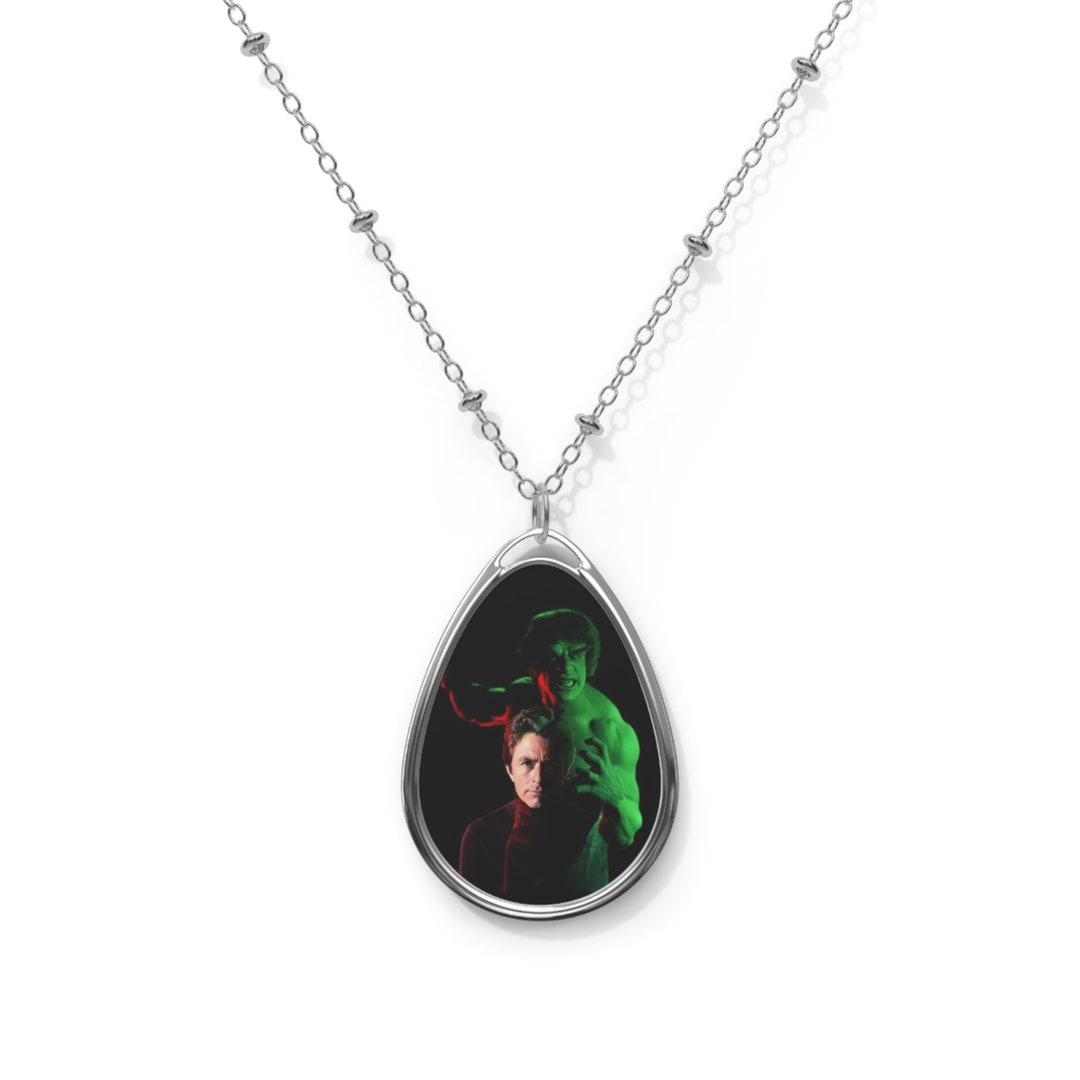 The Incredible Hulk Tv Show Bill Bixby Lou Ferrigno 1977 Oval Necklace ...