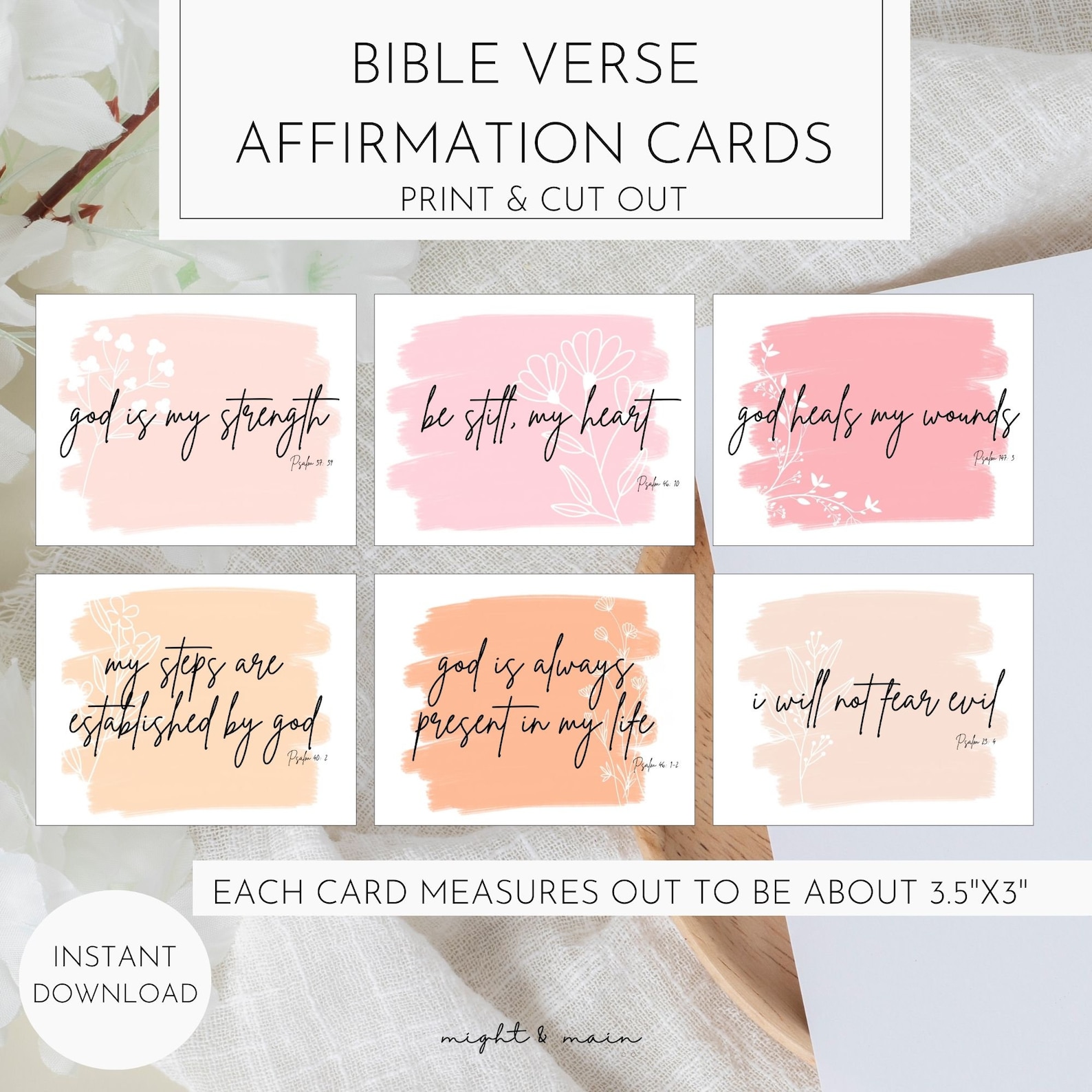 Affirmation Bible Verse Cards Prayer Board Cards Vision Board Printable ...