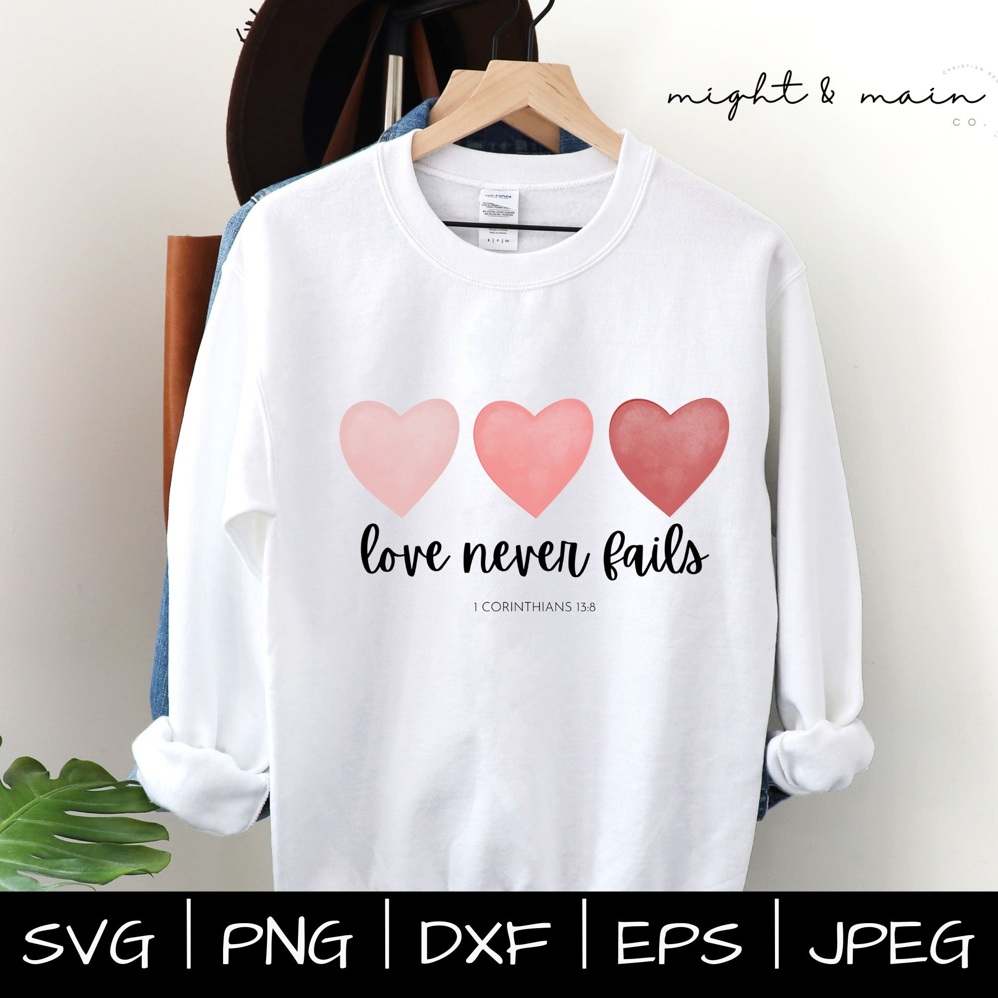 1 Corinthians, Love Never Fails Png, Christian Sublimation Design ...