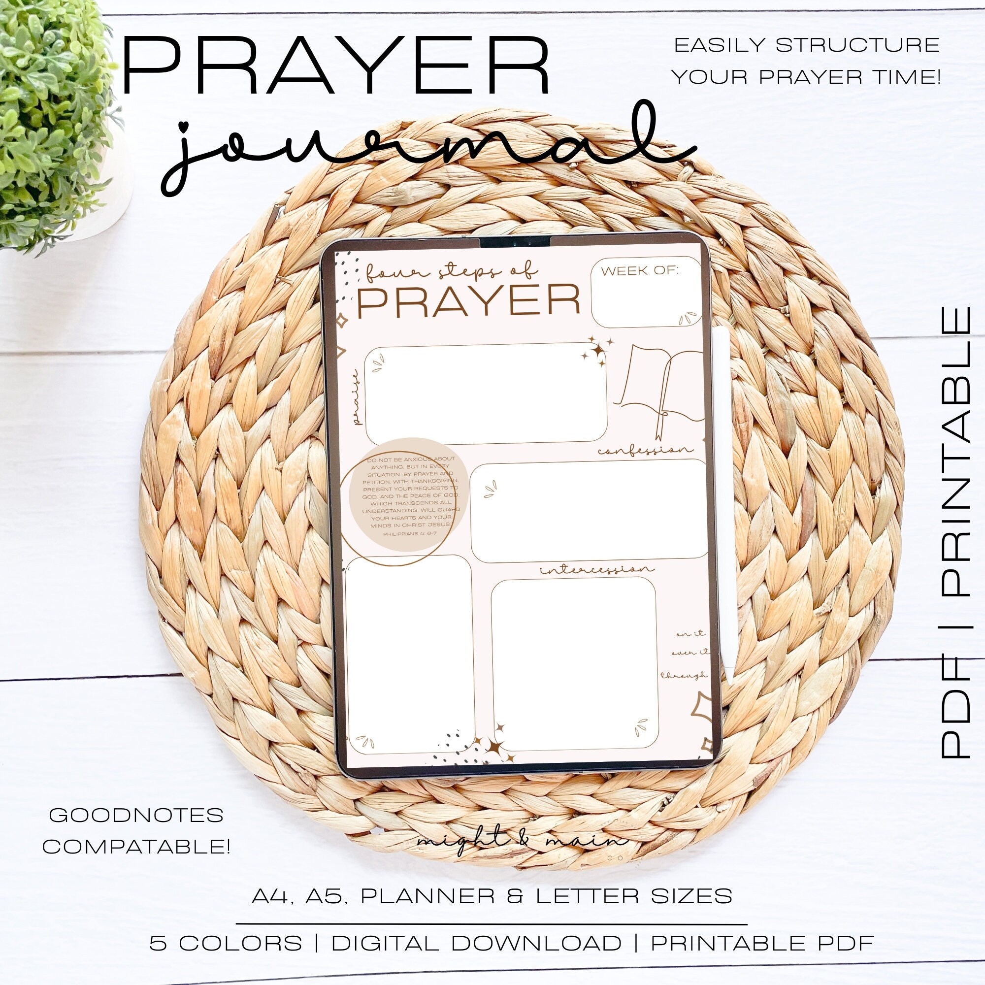 Prayer Journal | Guided Prayer Journal | Digital Prayer Planner ...