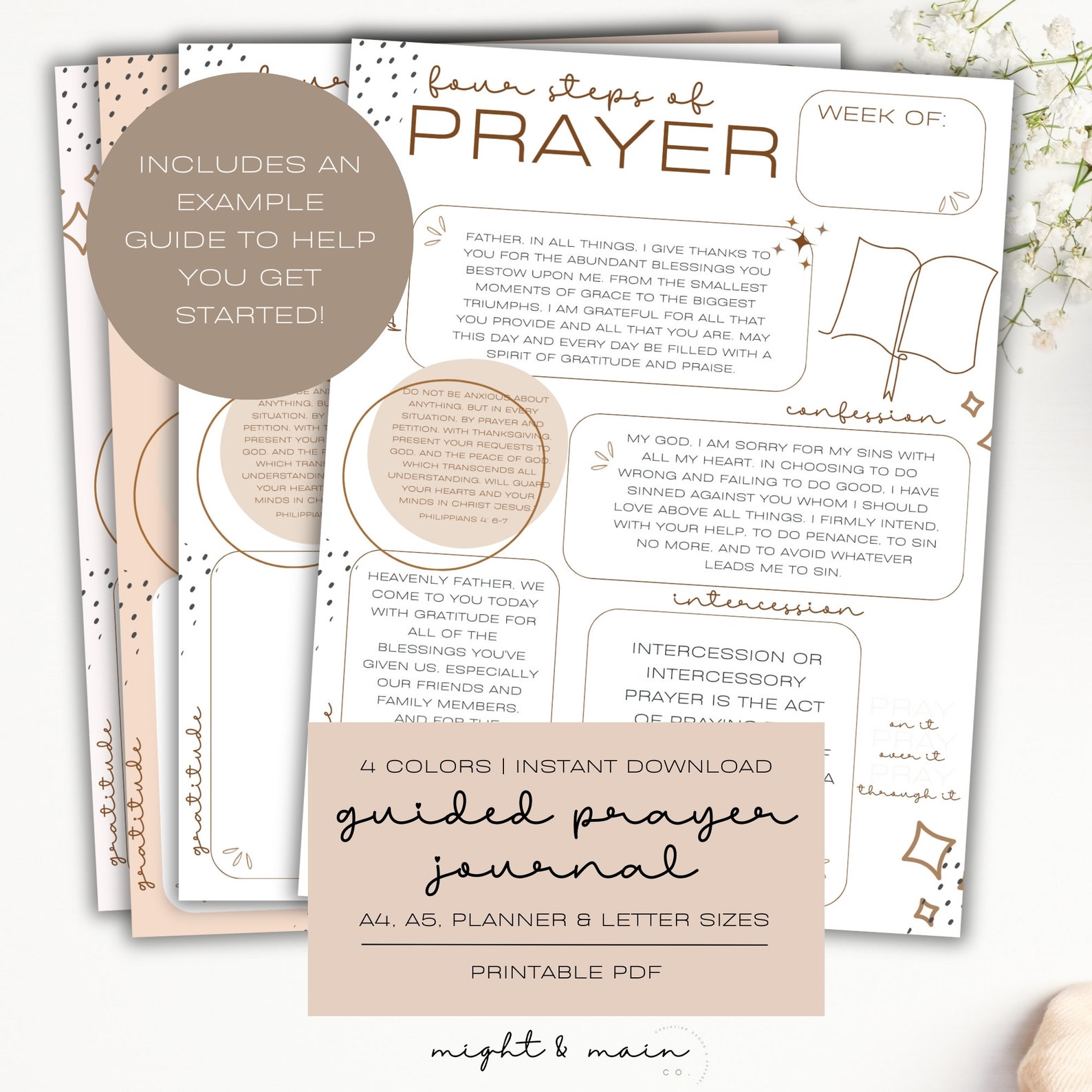 Prayer Journal | Guided Prayer Journal | Digital Prayer Planner ...