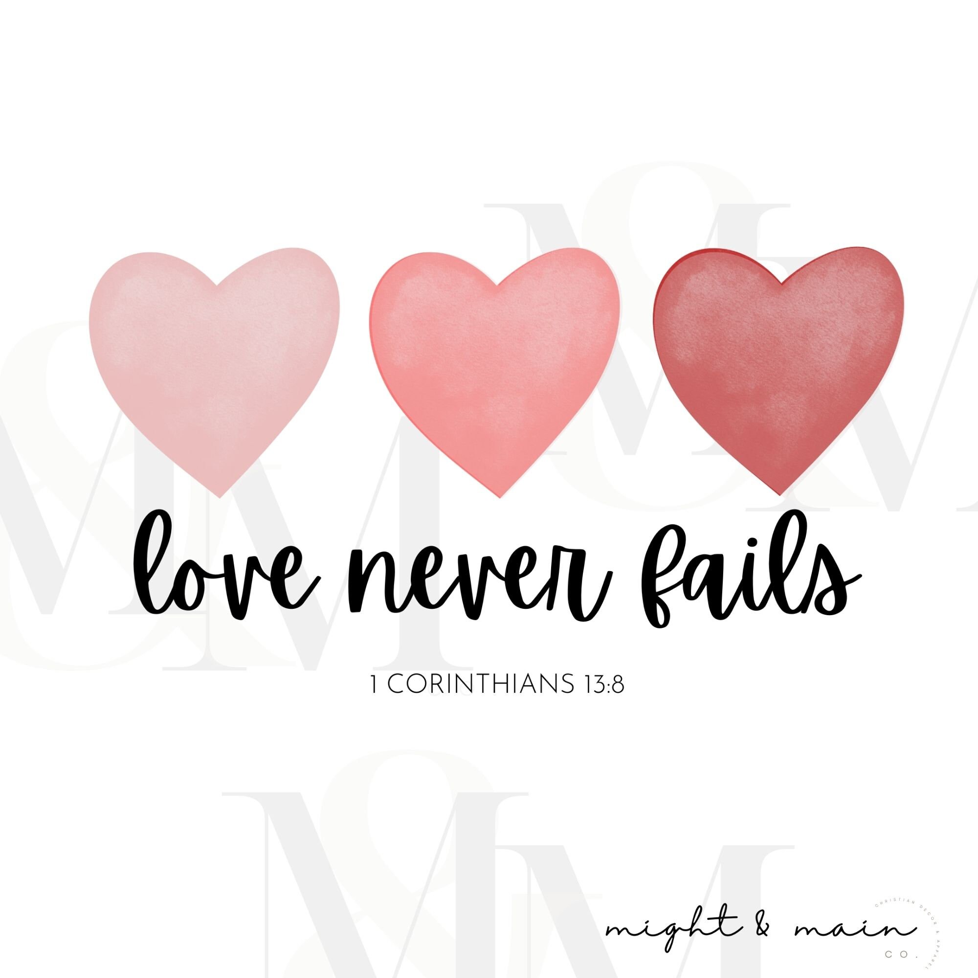 1 Corinthians, Love Never Fails Png, Christian Sublimation Design ...