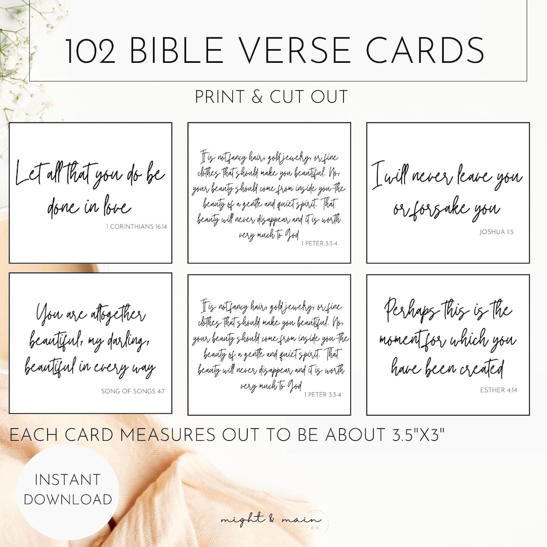 102 Inspirational Bible Verse Cards | Prayer Board Cards | Vision Board ...
