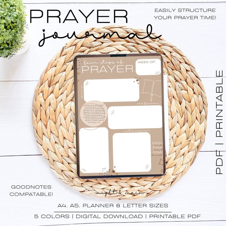 Prayer Journal | Guided Prayer Journal | Digital Prayer Planner ...