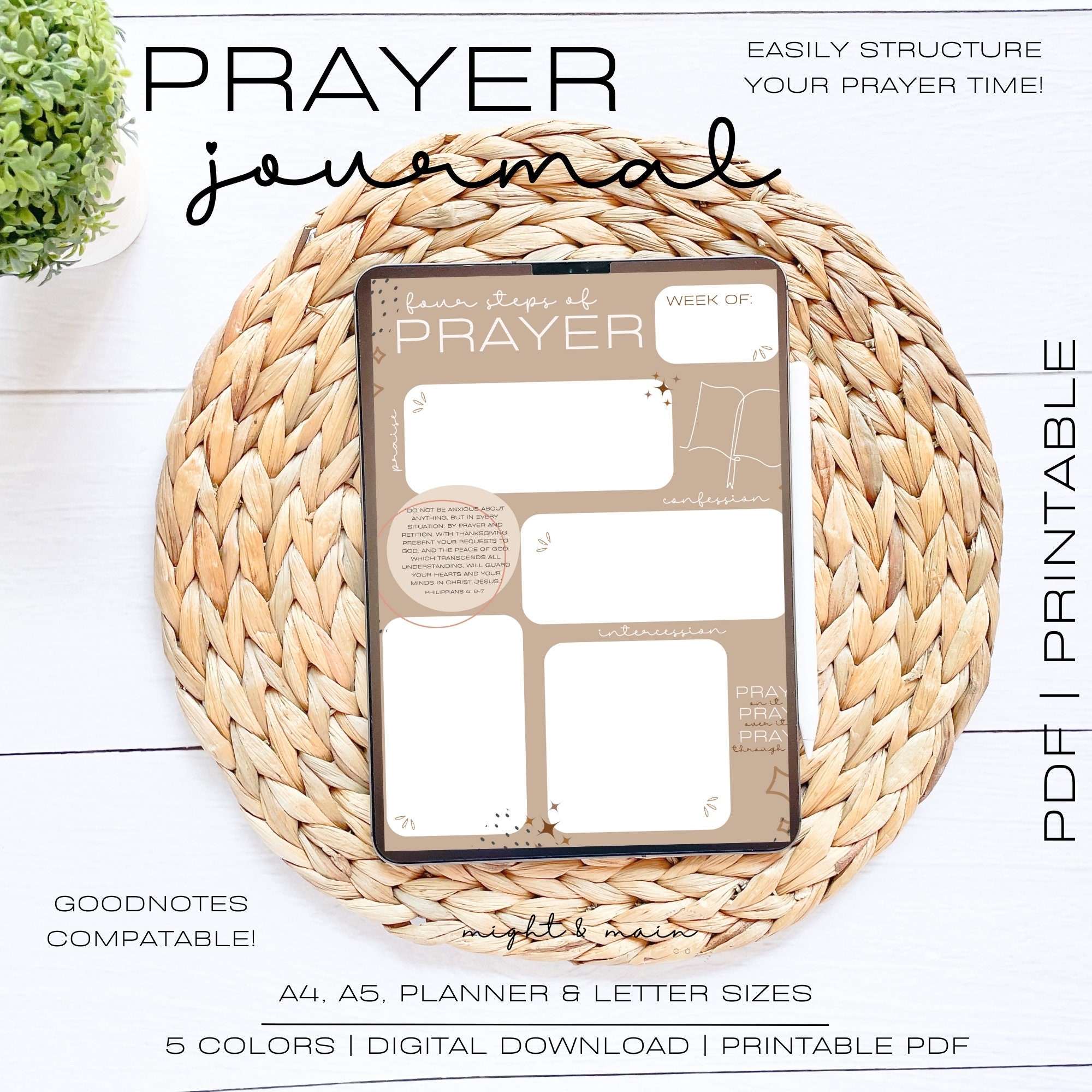 Prayer Journal | Guided Prayer Journal | Digital Prayer Planner ...