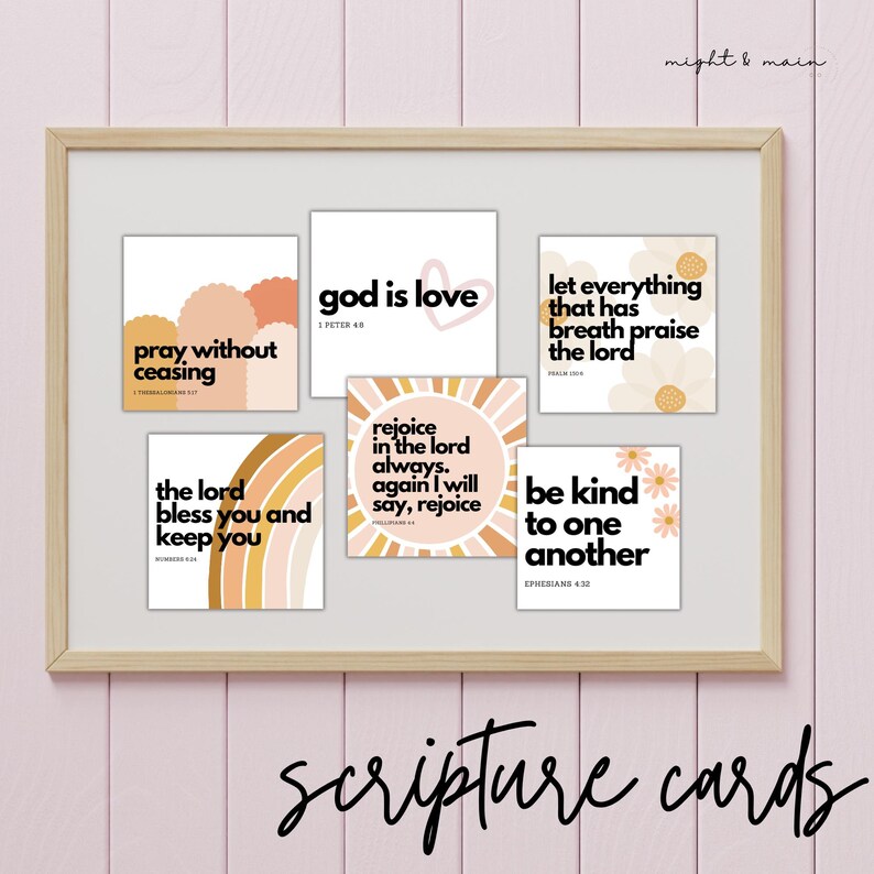 Kids Bible Verse Cards | 120 Scripture Memory Cards (PDF Pattern) - Etsy