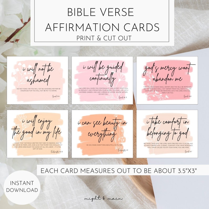 Affirmation Bible Verse Cards Prayer Board Cards Vision Board Printable ...