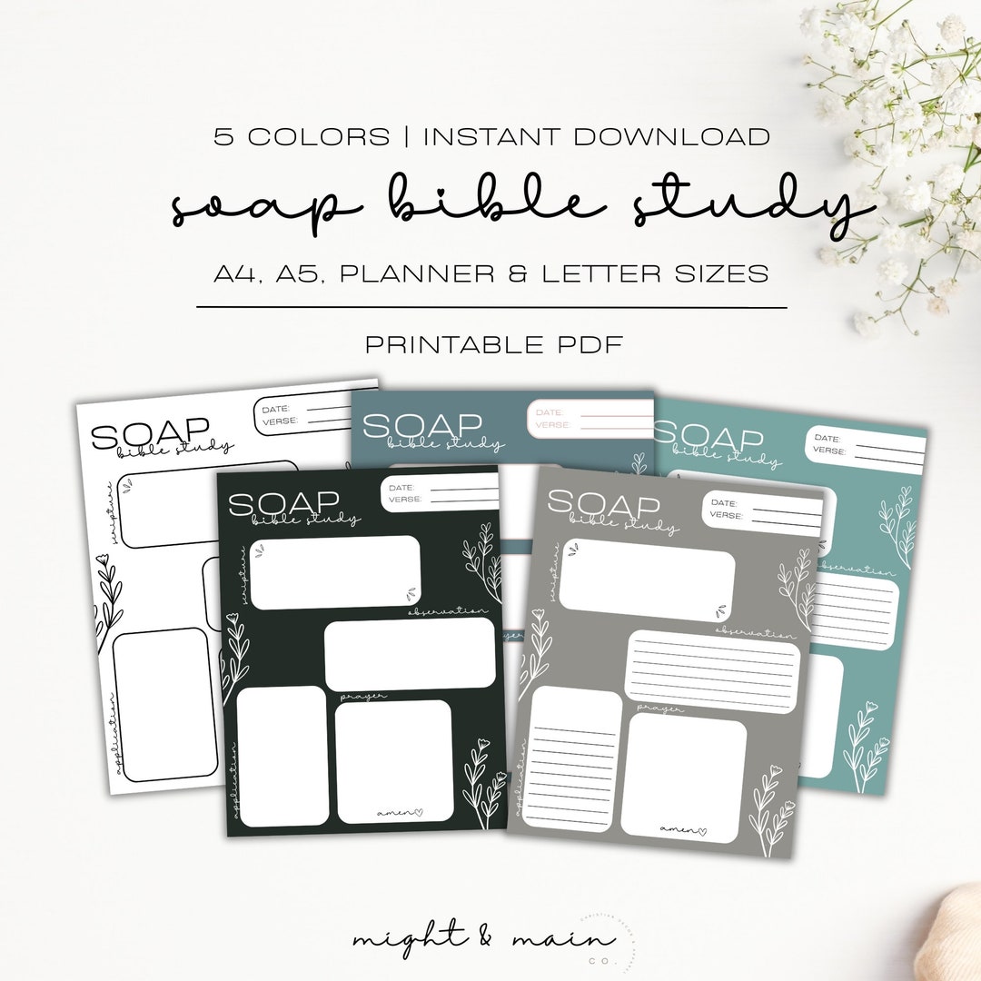 Digital Bible Study Template for SOAP Method | Christian Scripture ...