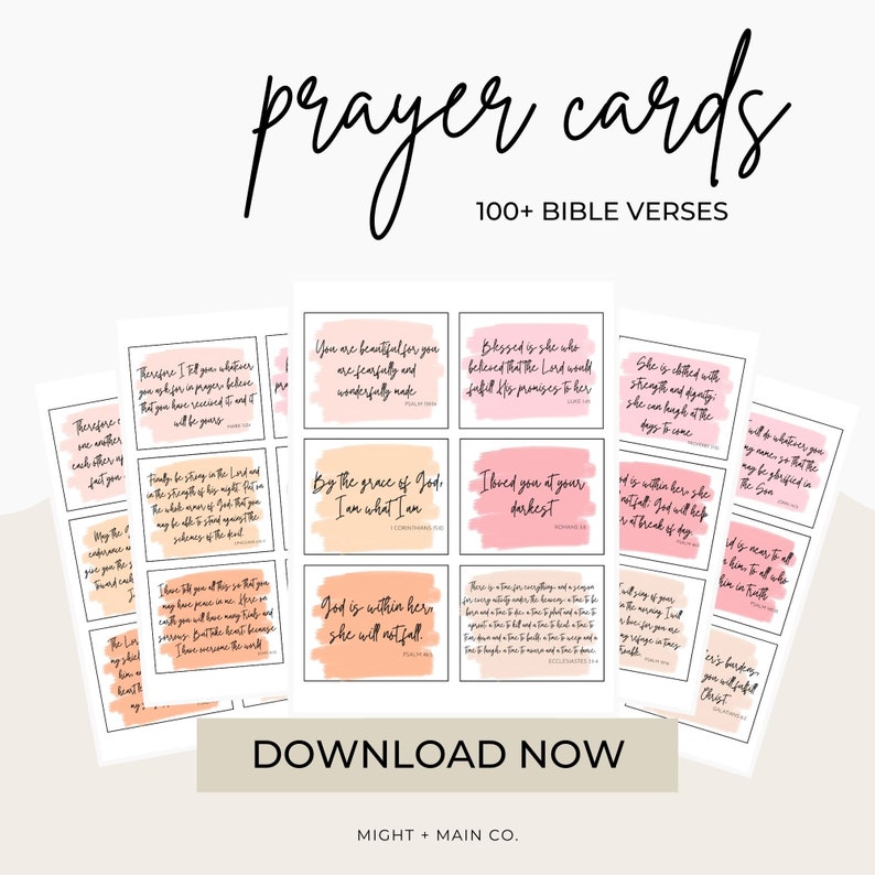 Inspirational Bible Verse Cards | Printable Scripture, Pink (digital ...