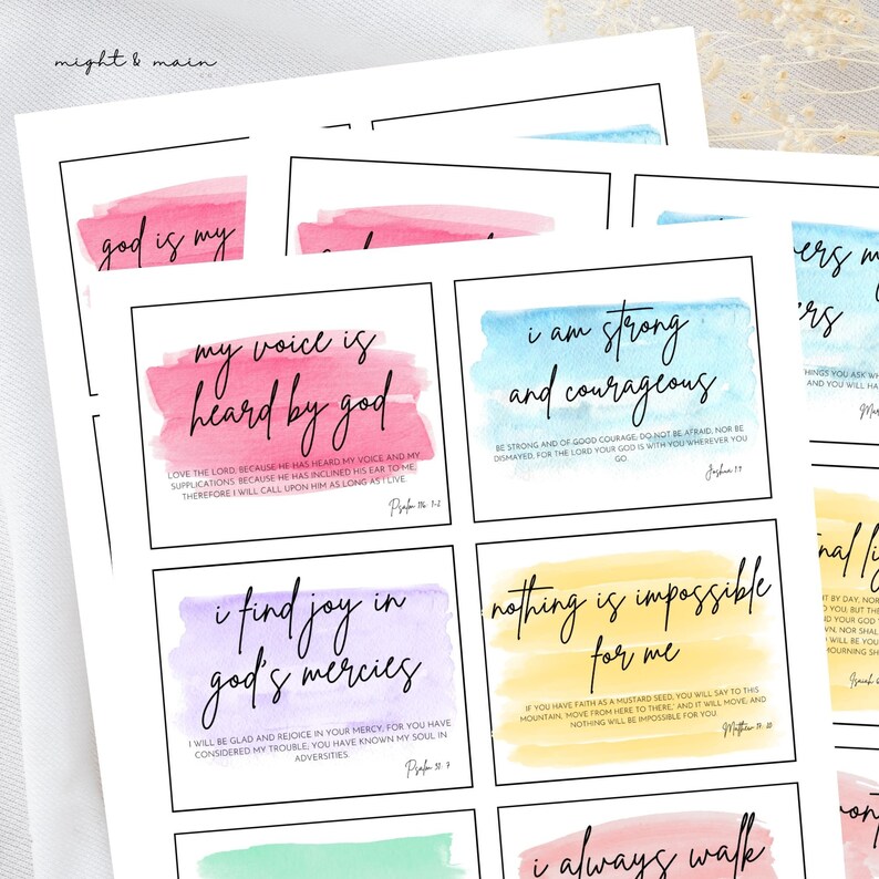 Affirmation Bible Verse Cards | Prayer Board Cards | Vision Board ...