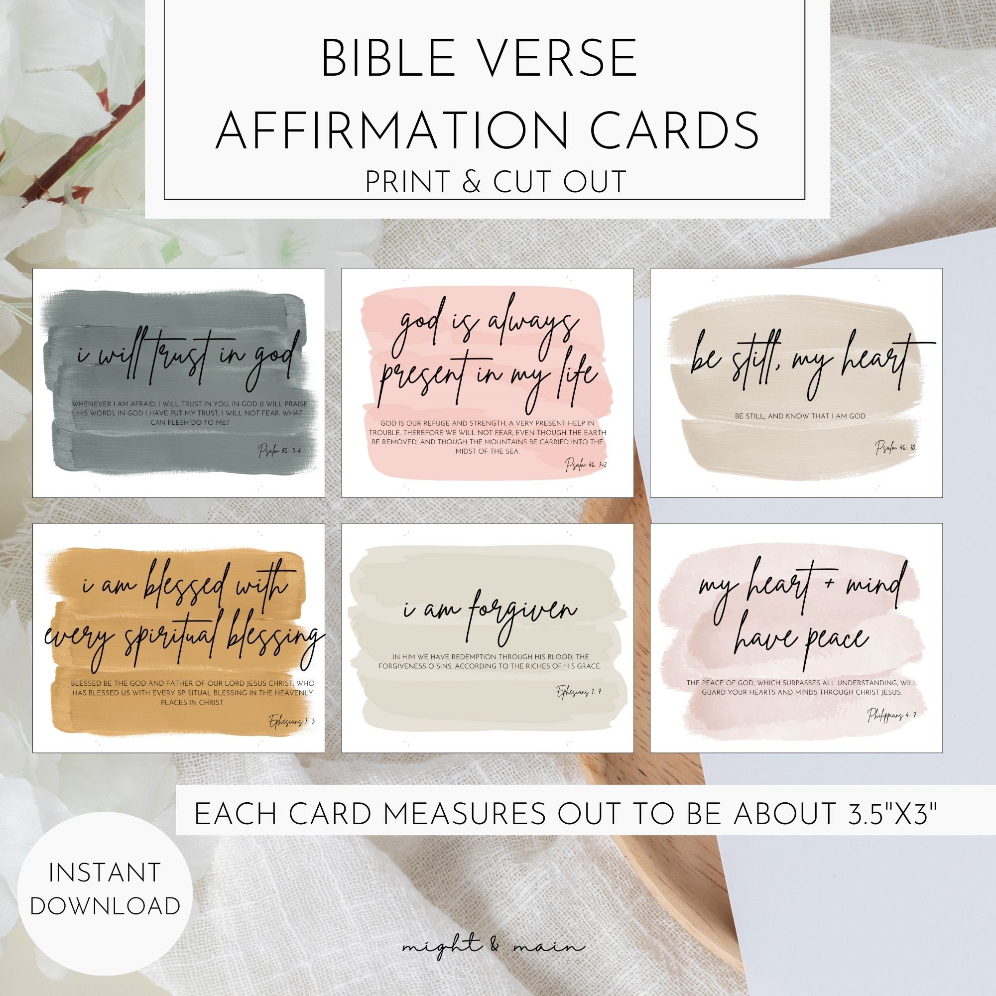 Affirmation Bible Verse Cards Prayer Board Cards Vision Board Printable ...