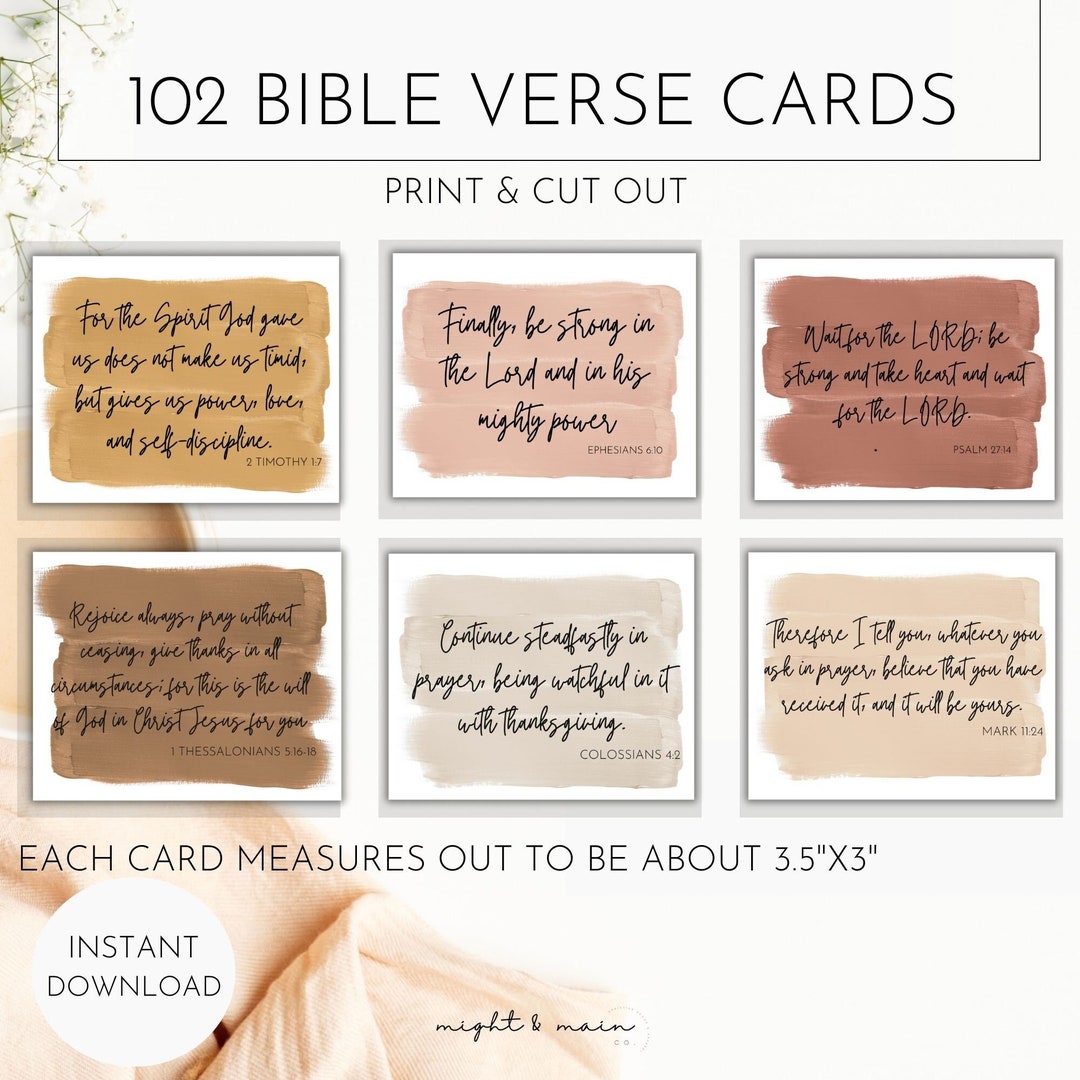 Encouragement Scripture Cards | Bible Verse Cards | Christian Printable ...