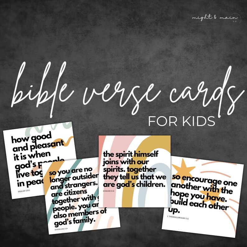 Prayer Cards | 120 Kids Bible Verse Cards | Scripture Memory Cards ...