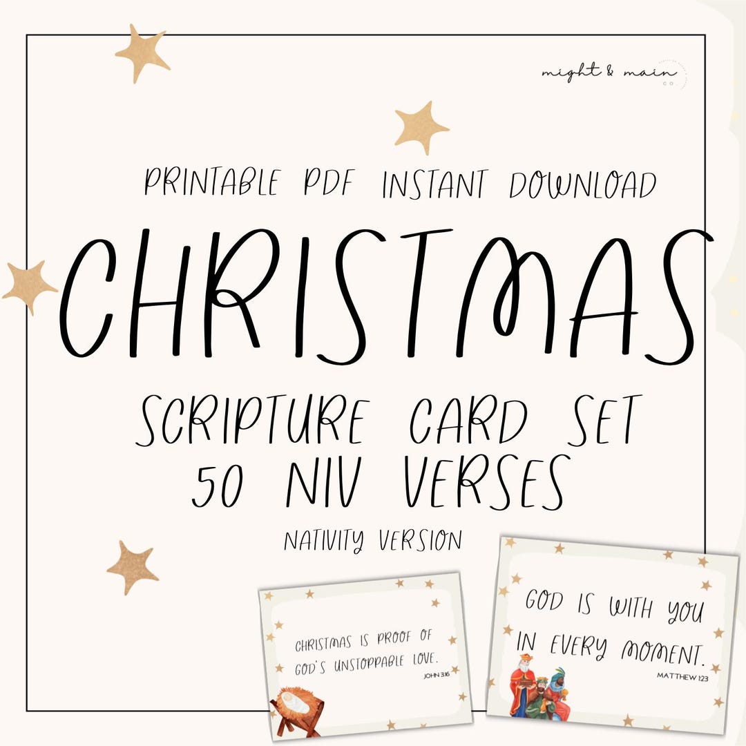 Christmas Scripture Cards Nativity Set | Printable Bible Verse ...