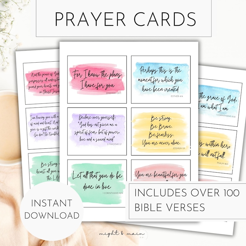 102 Inspirational Bible Verse Cards | Prayer Board Cards | Vision Board ...