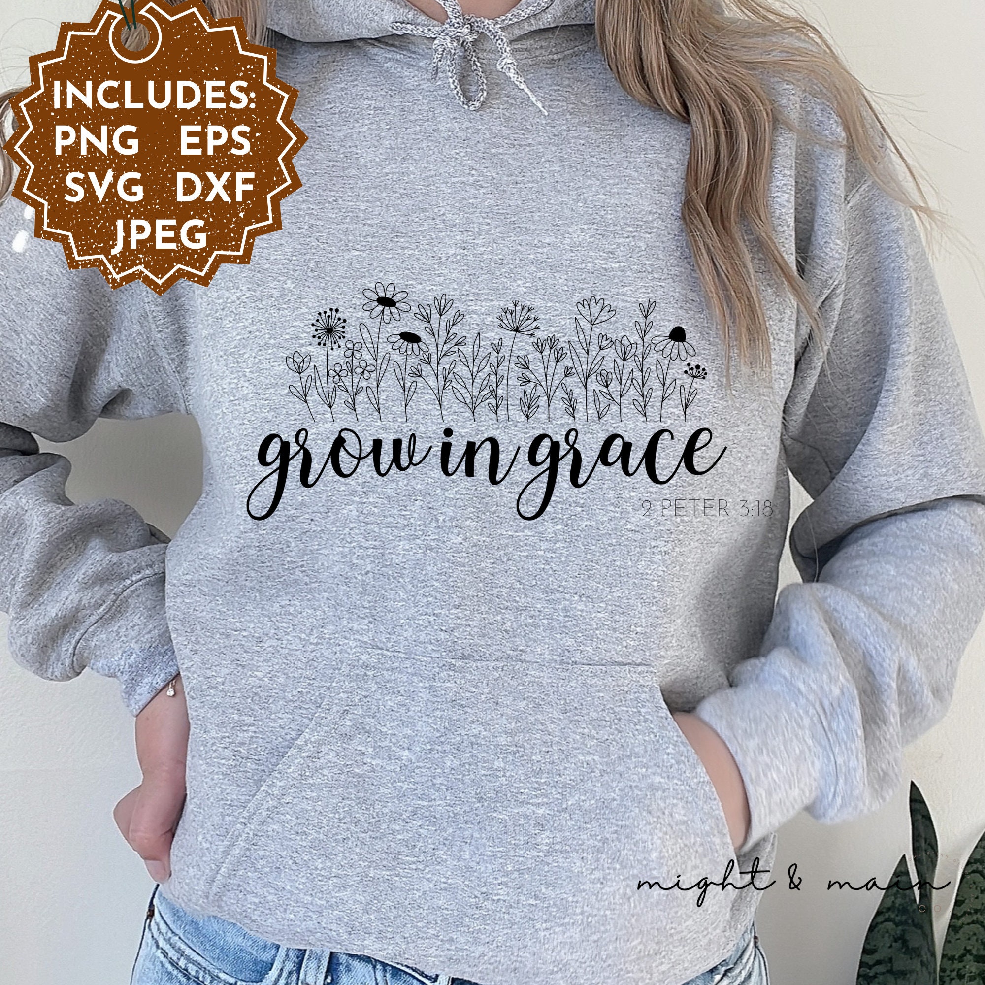 Bible Verse Svg, Grow in Grace Svg, Christian Svg, Christian Quote Svg ...