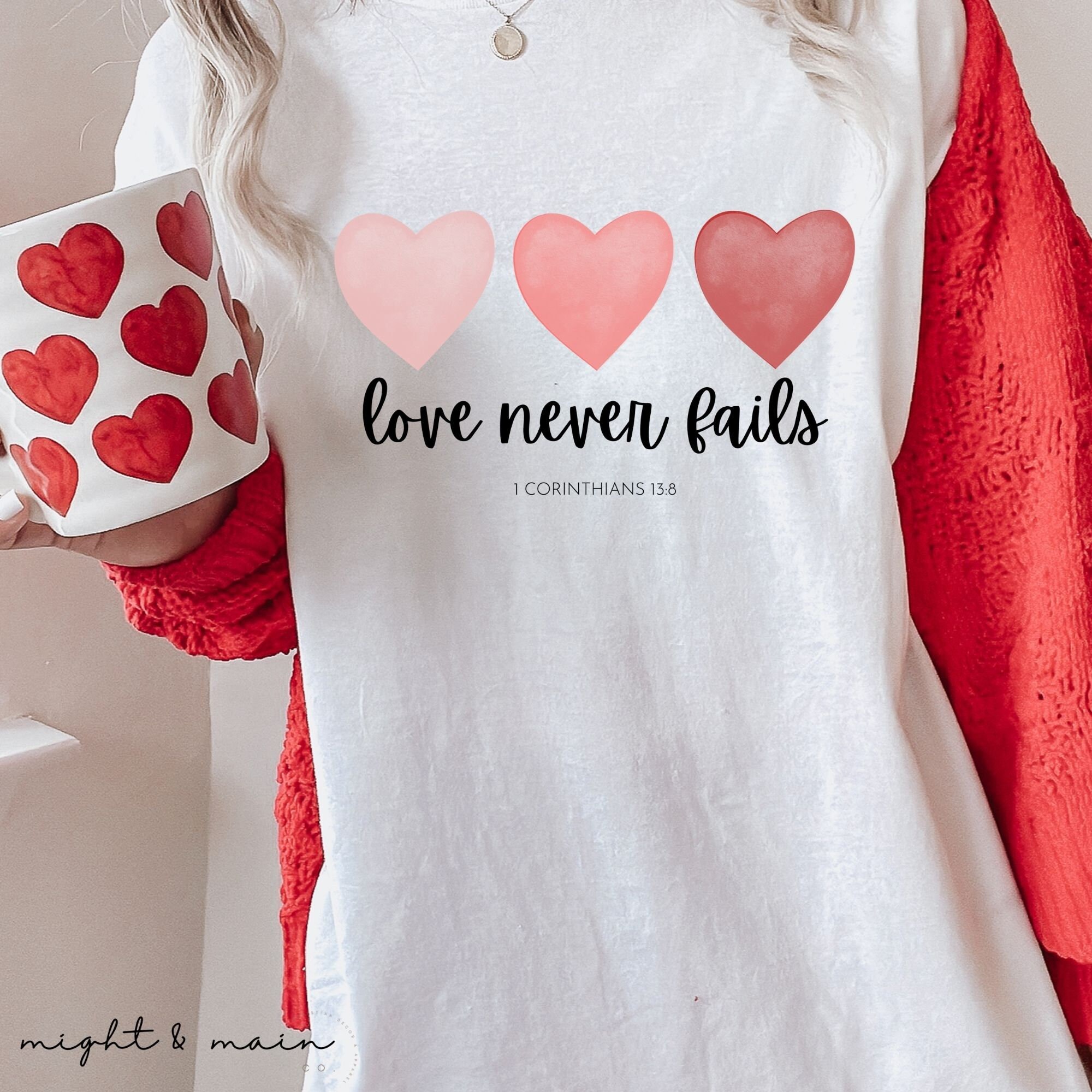 1 Corinthians, Love Never Fails Png, Christian Sublimation Design ...