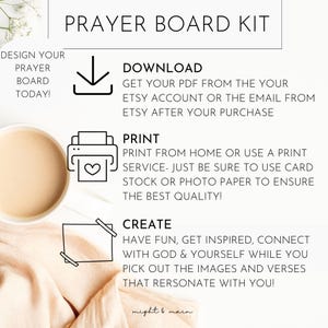 Prayer Vision Board Kit | Boho Christian Collage (PDF Download) - Etsy