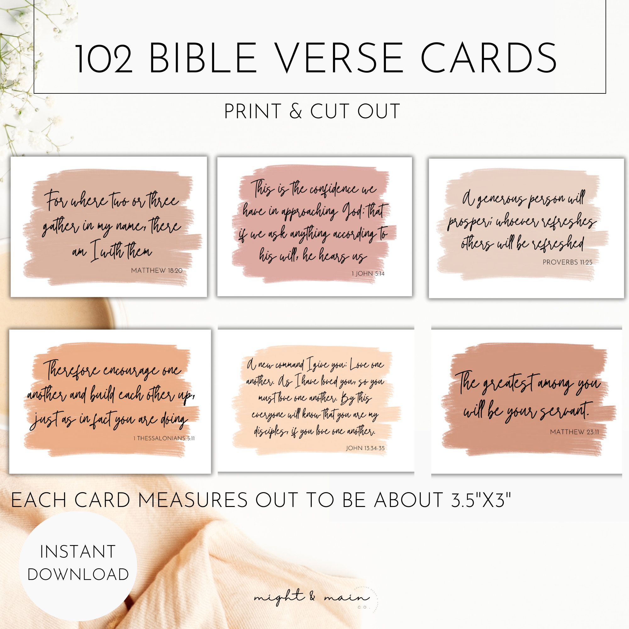 102 Inspirational Bible Verse Cards | Prayer Board Cards | Vision Board ...