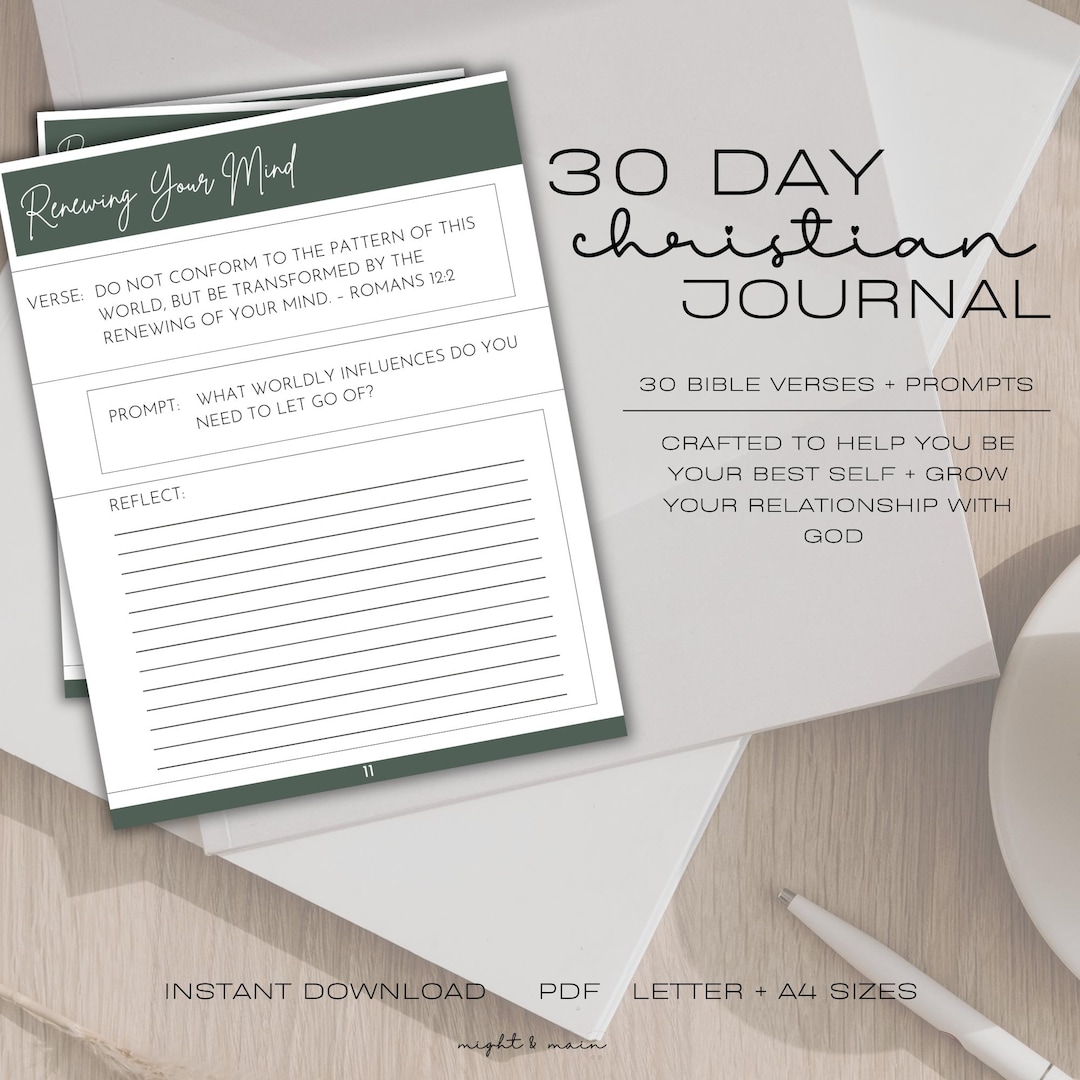 30-day Bible Study Journal With Daily Devotional and Bible Verse ...
