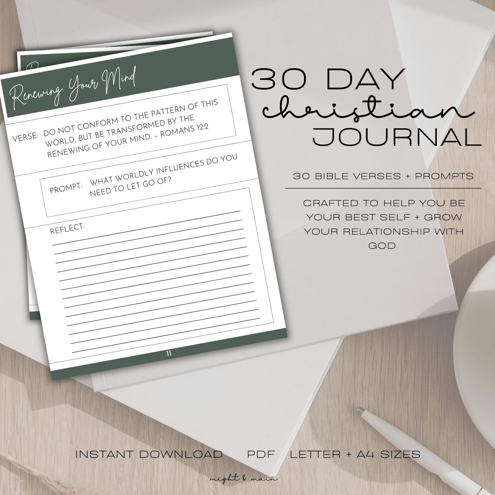 30-day Bible Study Journal With Daily Devotional and Bible Verse ...