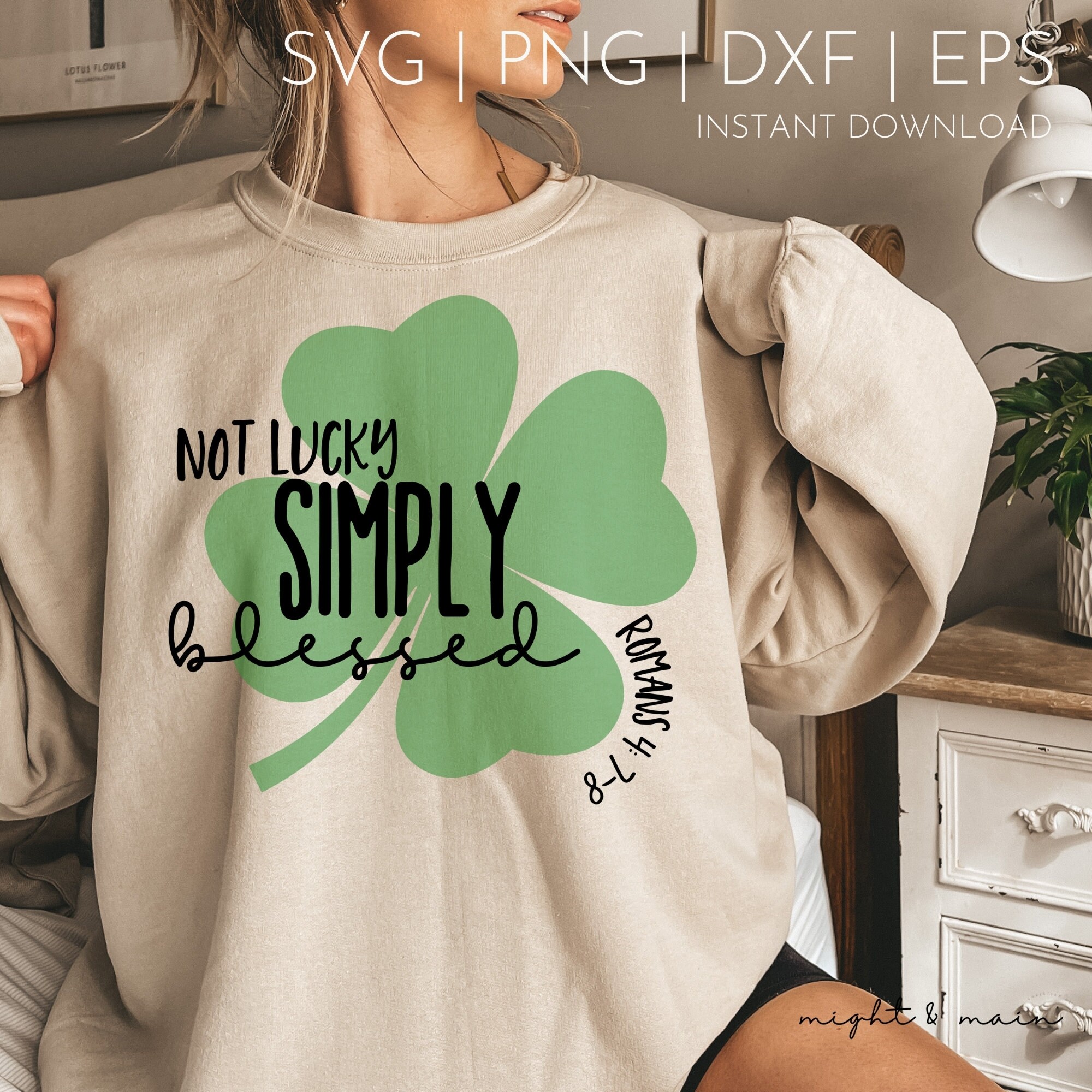 Simply Blessed PNG, SVG | Romans 4: 7-8, Bible Verse Svg, St. Patricks ...