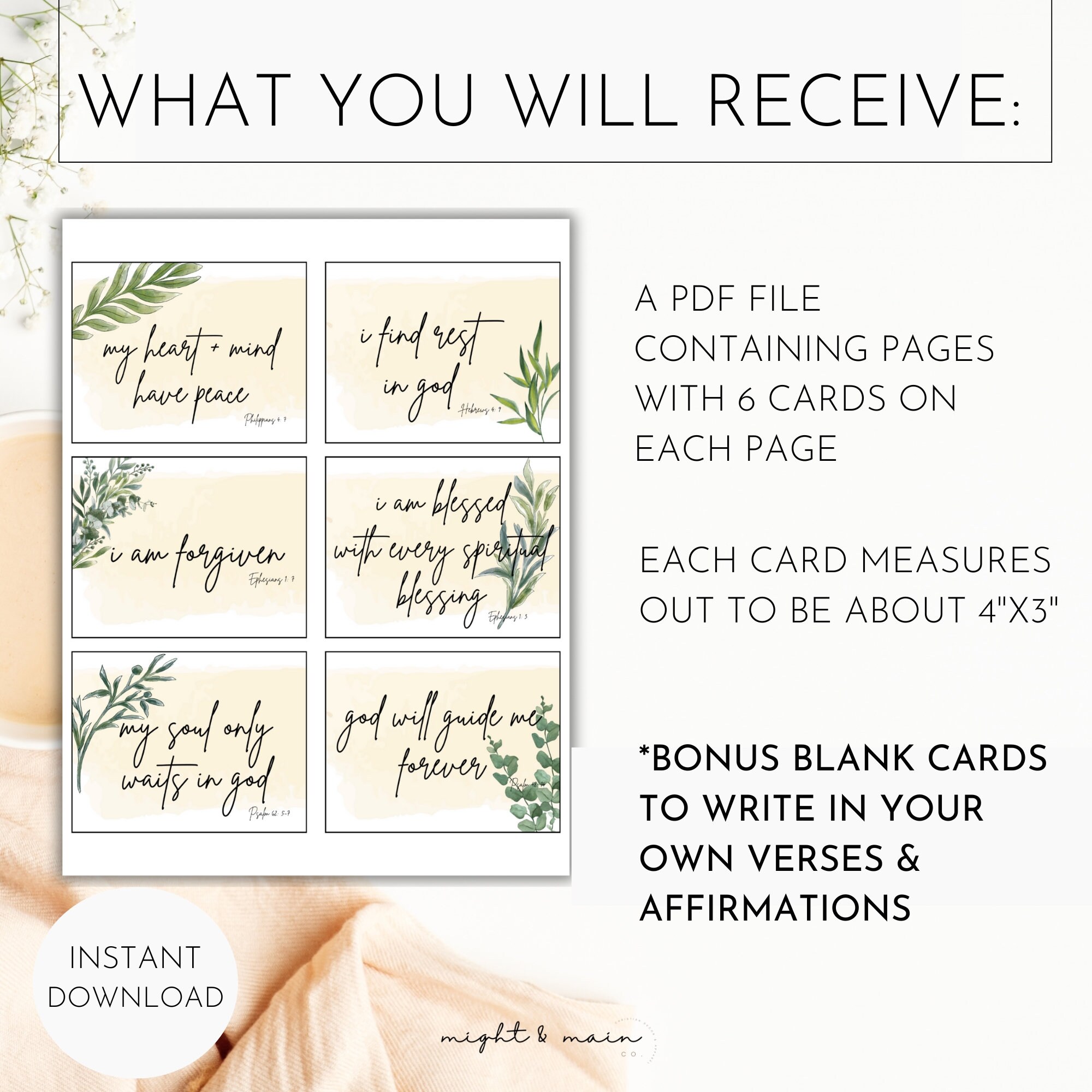 Affirmation Bible Verse Cards, Prayer Board Cards, Prayer Board ...