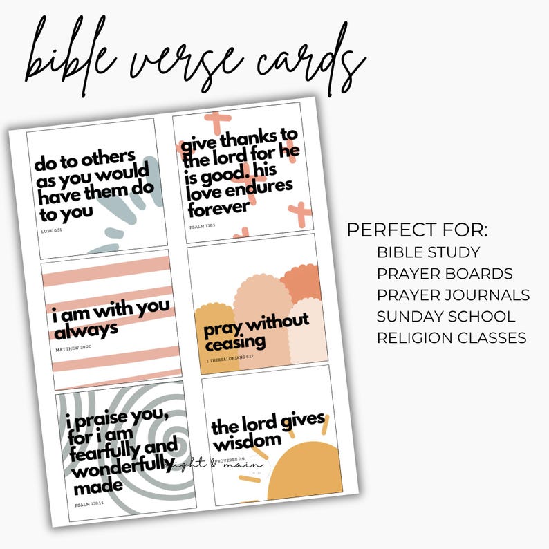 120 Kids Bible Verse Cards | Scripture Memory Cards | Educational ...