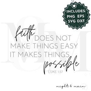 Inspirational Bible Verse, Luke 1:37, Faith Bible Verse Svg, Scripture ...