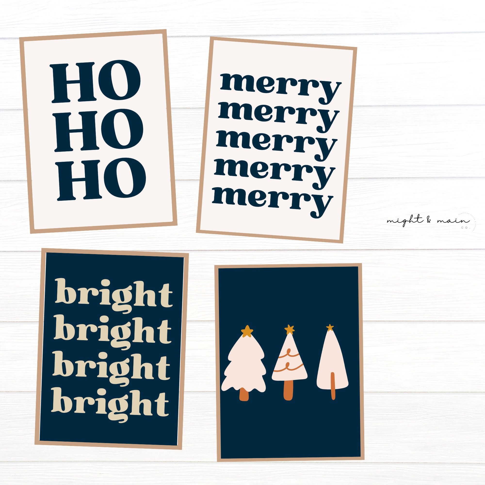 Christmas Printable Wall Art Bundle Vintage Christmas Wall Decor ...
