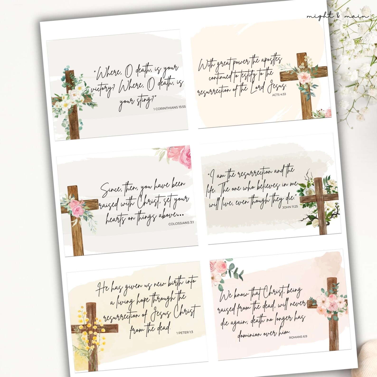 Easter Scripture Cards – Printable Lent Bible Verses (PDF Download) - Etsy