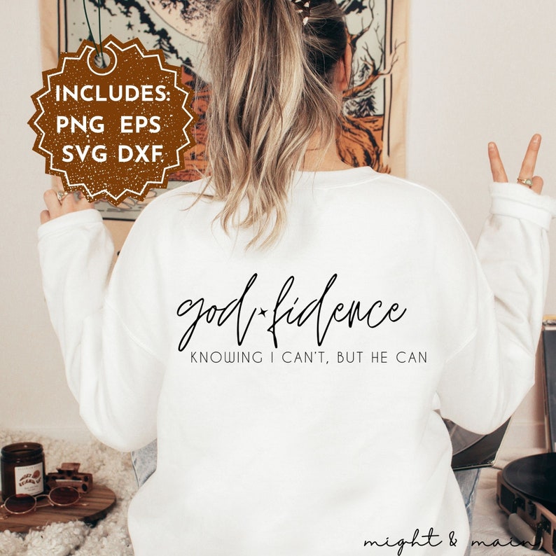 Christian Quote, Godfidence Svg, Dxf, Eps, Png, Christian Affirmation ...
