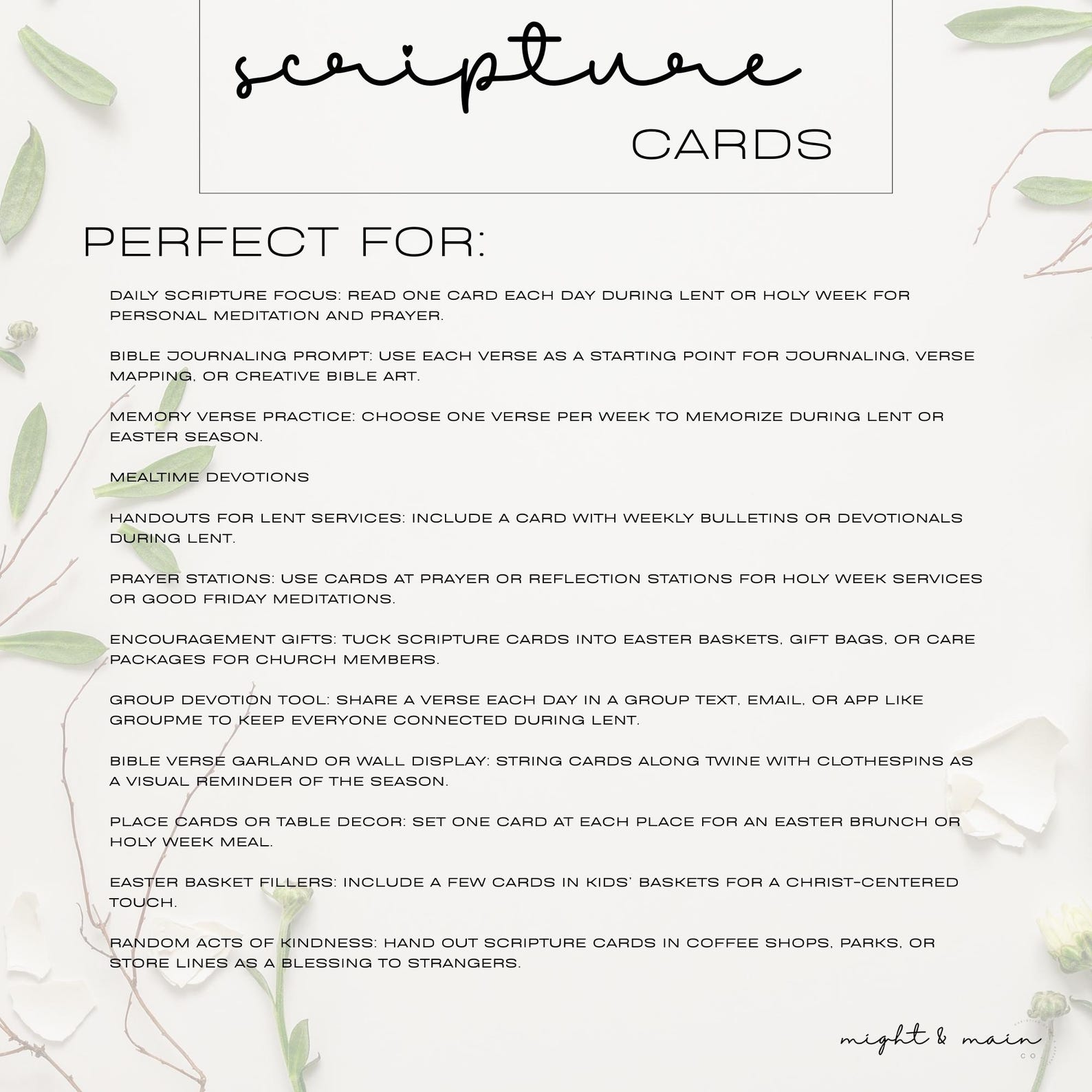 Easter Scripture Cards – Printable Lent Bible Verses (PDF Download) - Etsy