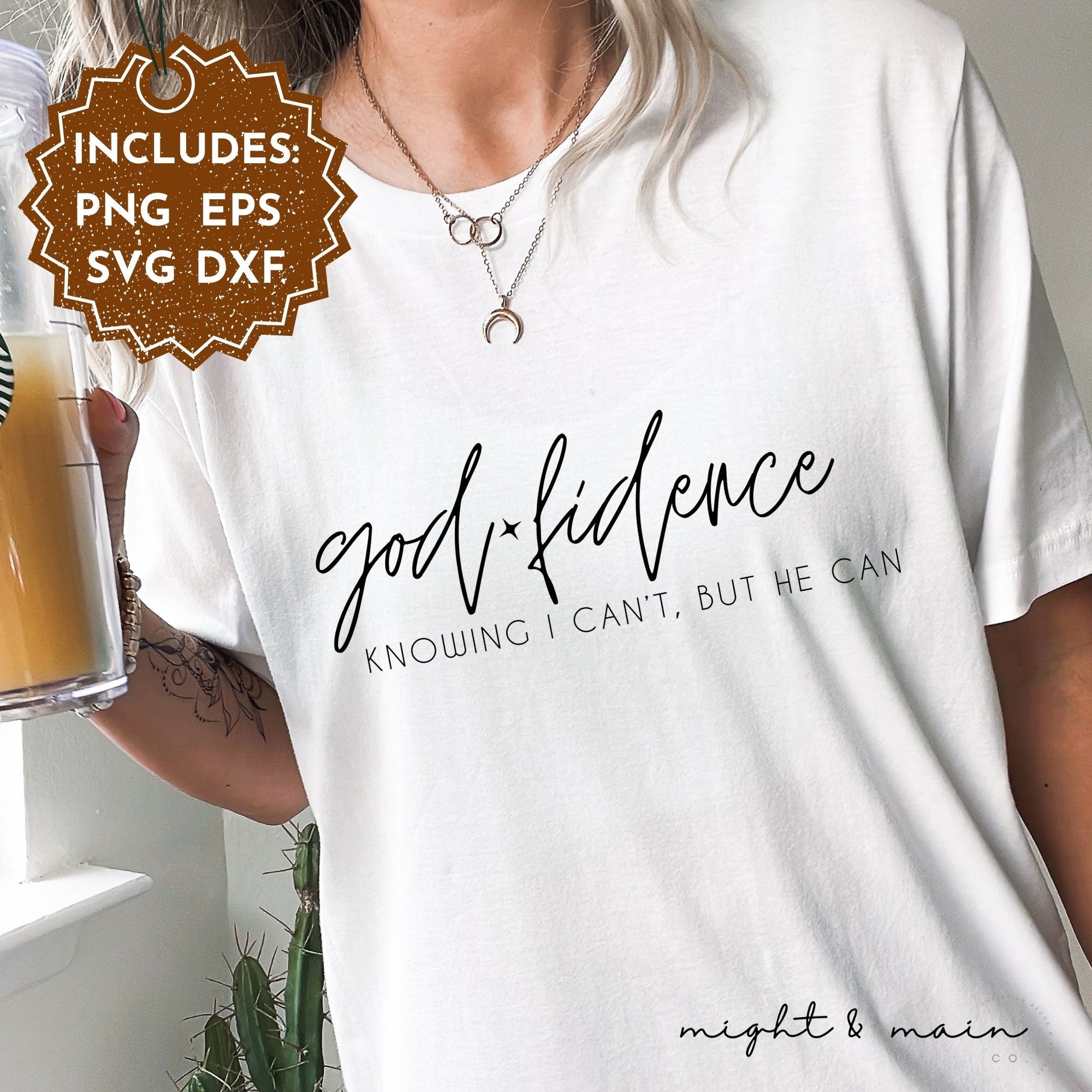 Christian Quote, Godfidence Svg, Dxf, Eps, Png, Christian Affirmation ...